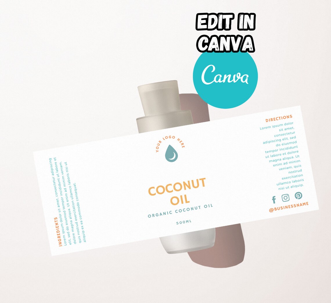 Editable Printable Label Canva Template Custom Product - Etsy