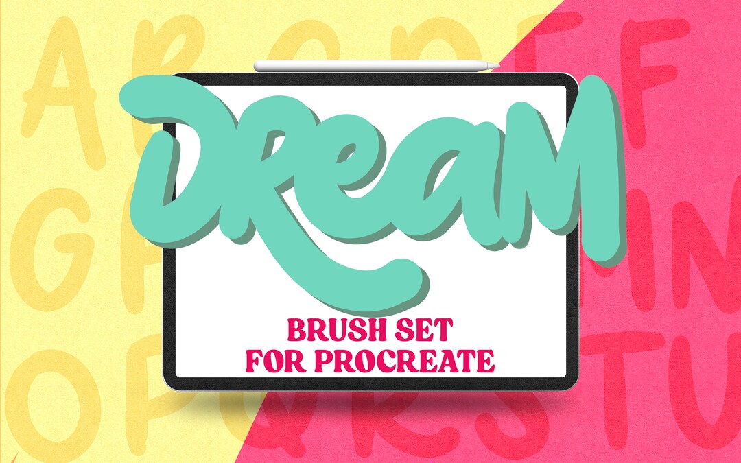 Dream Procreate Brush Set: Texture & Lettering (digital Download) - Etsy