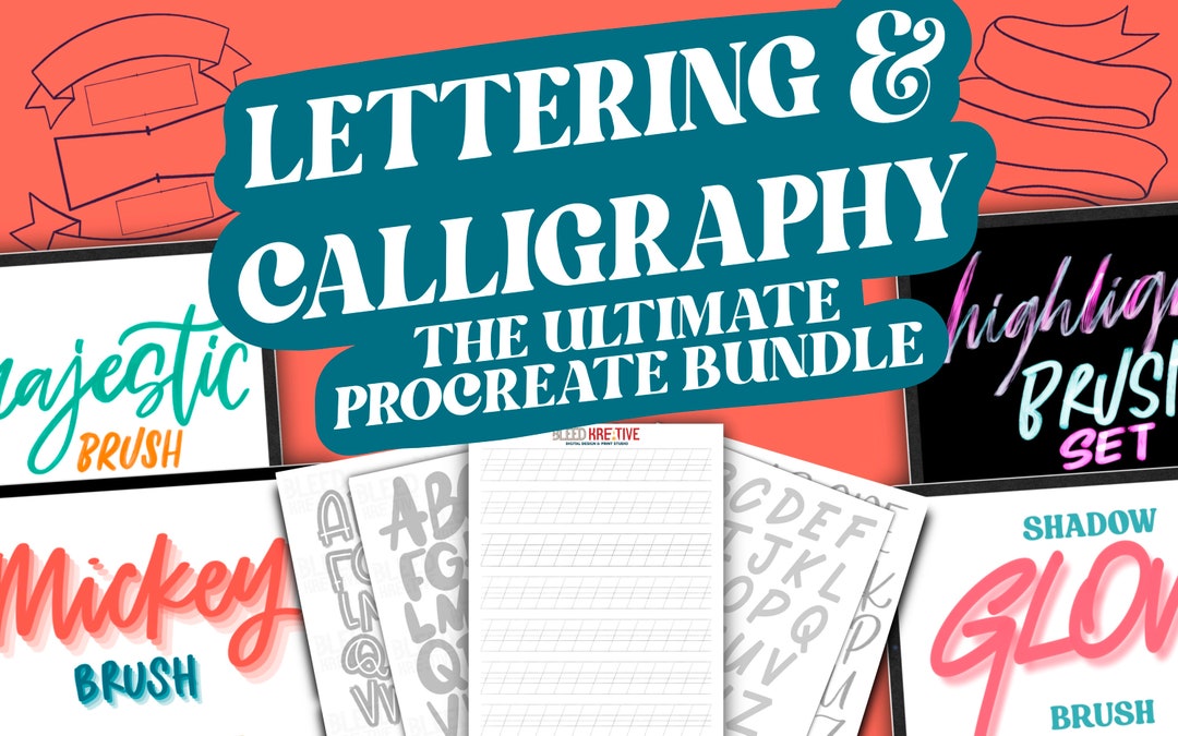 Procreate Brush Bundle | Procreate Grid Builder | Lettering Grids | Lettering Compositions ...