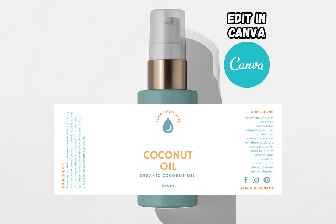 Editable Printable Label Canva Template Custom Product - Etsy