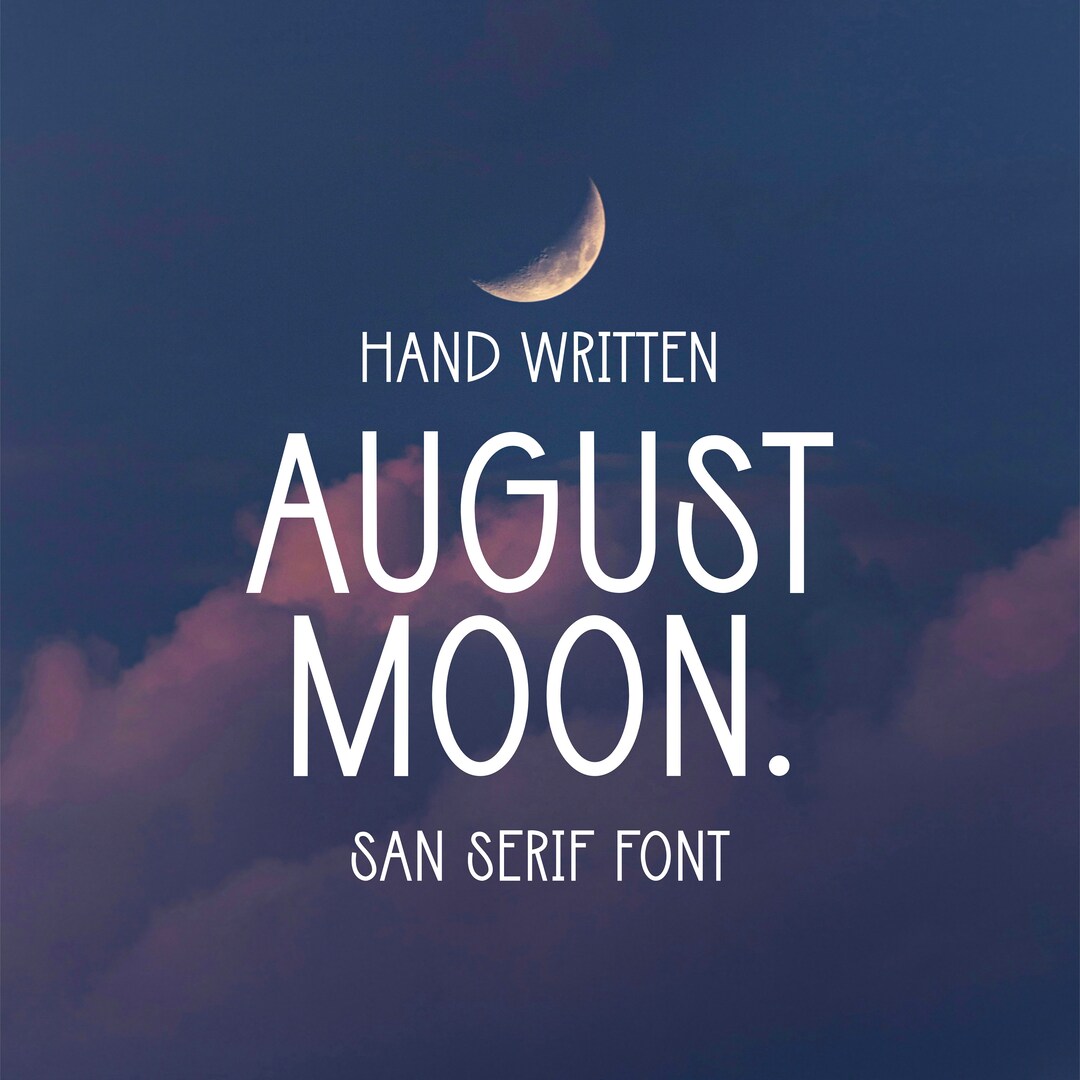 August Moon Font: Quirky Handwritten San Serif Font (OTF File) - Etsy