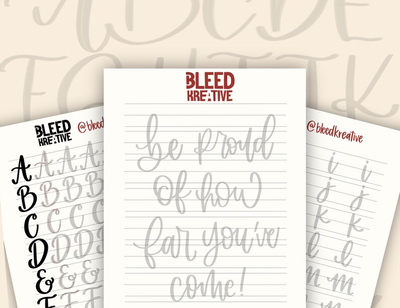 Digital Lettering Workbook: Calligraphy, Monoline Brush, Procreate (PDF ...