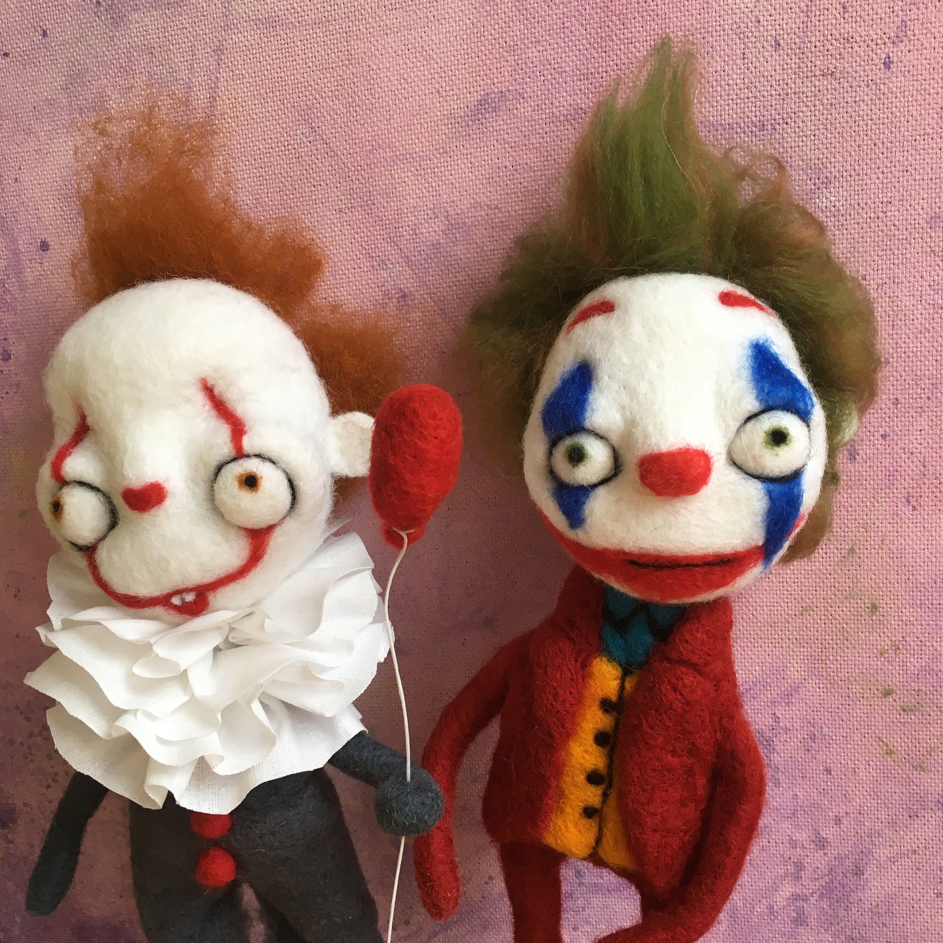 Joker monster doll. Wool felt doll. | Etsy