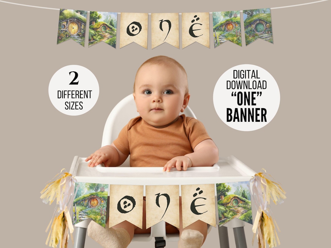 Fantasy Shire "one" First Birthday Banner, Magic Ring 1st Year Party ...