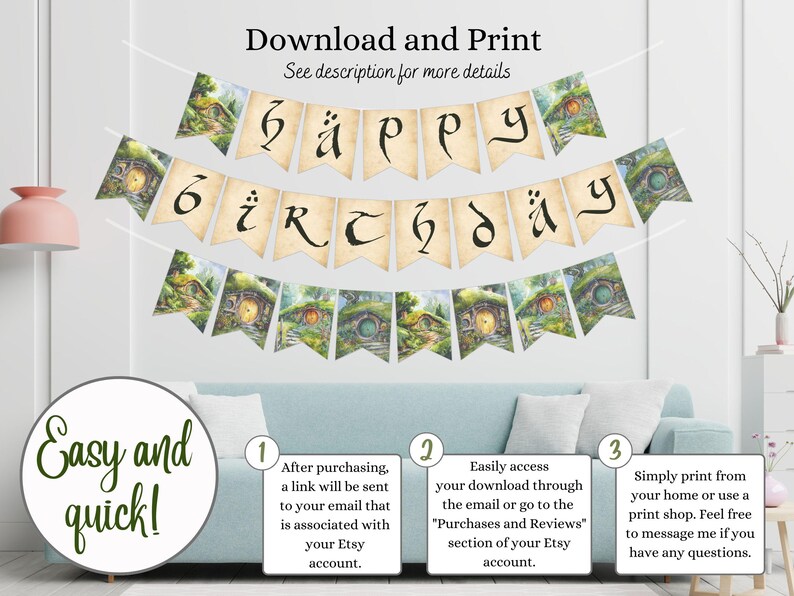 Fantasy Shire Happy Birthday Banner, Nerdy Magic Ring Party, One to ...