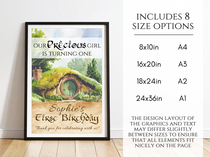 Editable Fantasy Shire Custom Sign, Magic Ring Birthday Party, One to ...