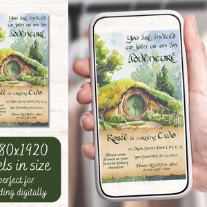 Editable Fantasy Shire Birthday Invitation, Magic Ring Party Printable ...