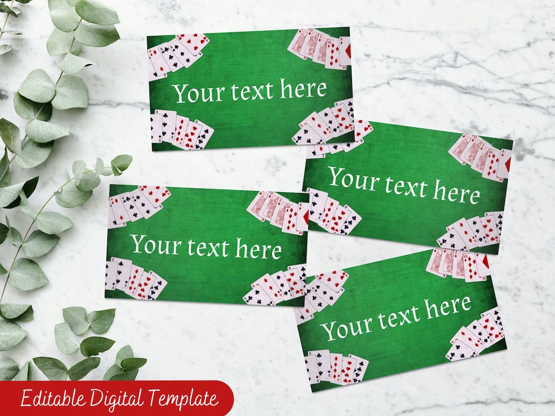 Editable Poker Labels, Vegas Food Signs, Casino Night Custom Place ...