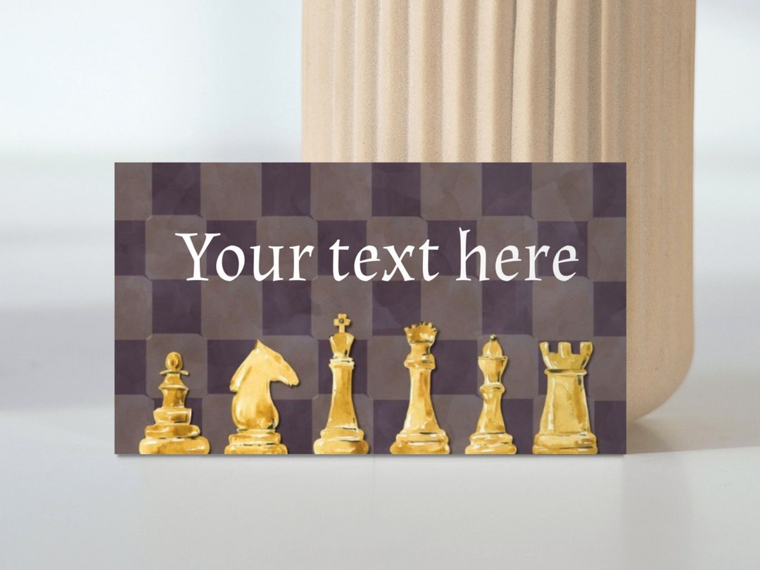 Editable Chess Piece Labels, Board Game Food Signs, Tournament Custom ...