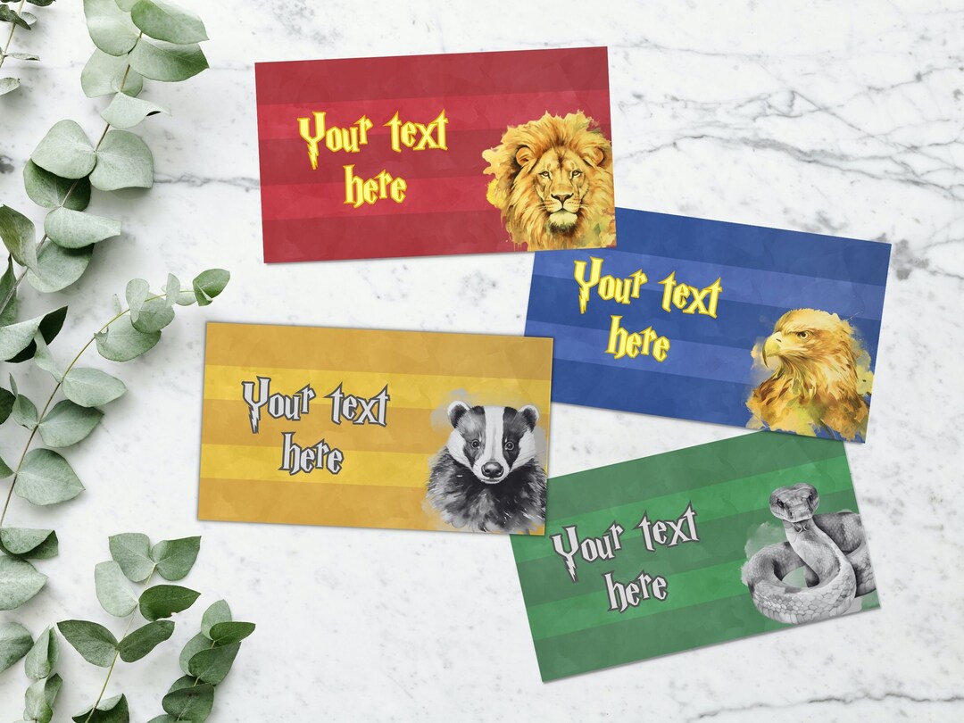 Editable Wizard School House Color Label, Magic Food Sign, Witch Custom ...