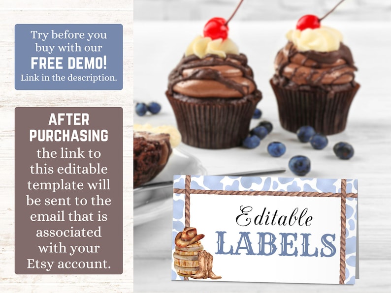 Editable Cowboy Labels, Rodeo Food Signs, Wild West Party Decorations ...