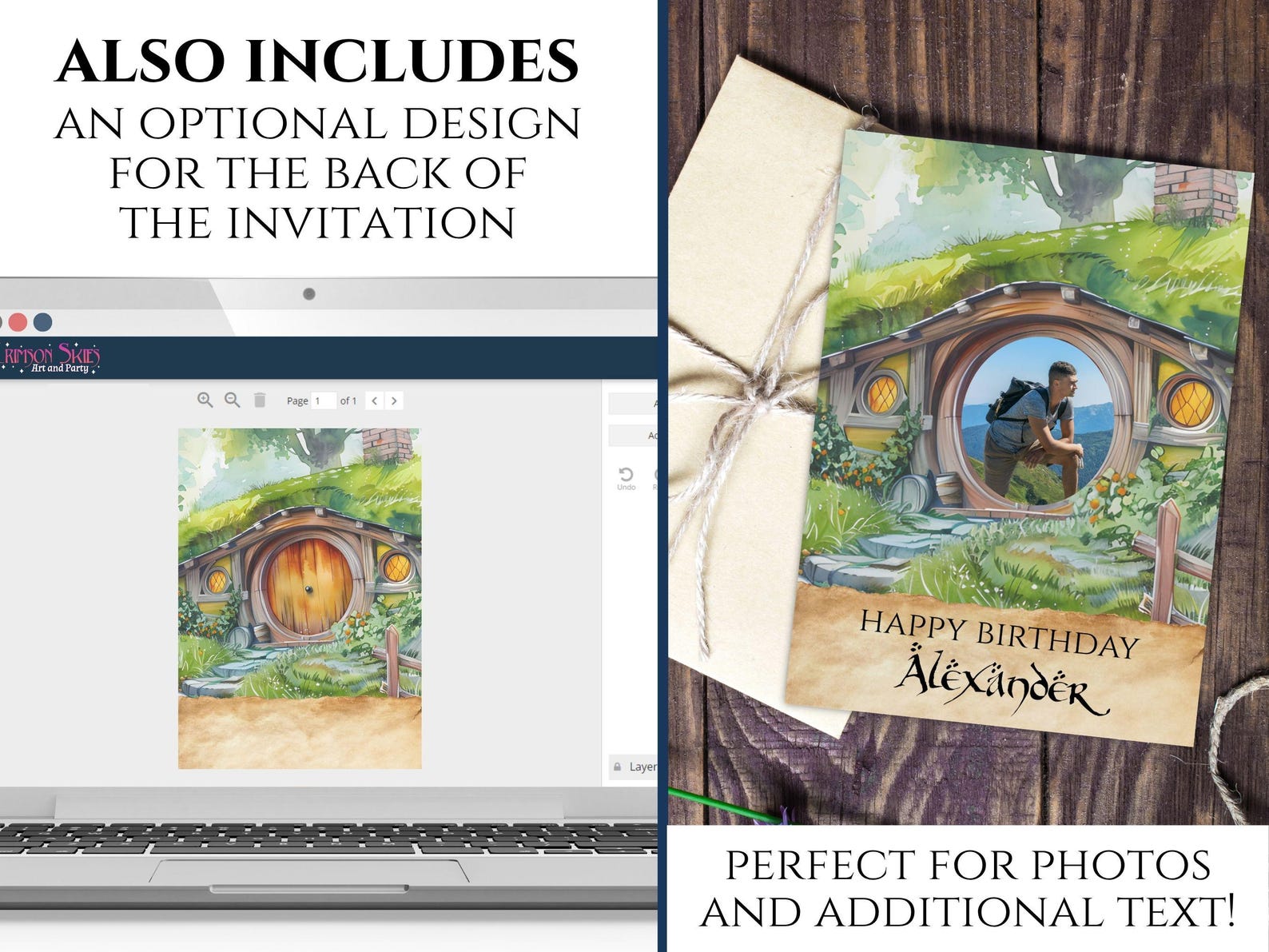 Fantasy Shire Editable Birthday Invitation, One Party to Rule Them All ...