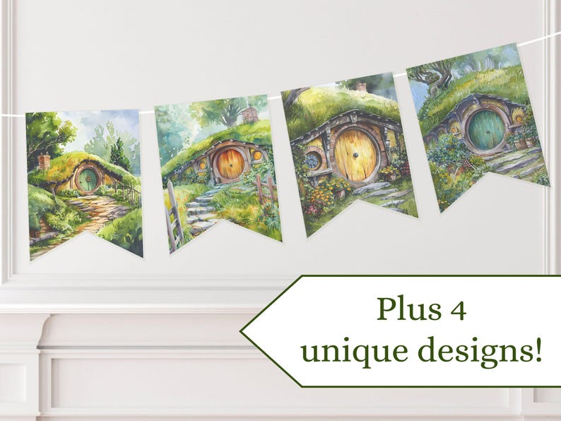 Fantasy Shire Happy Birthday Banner, Nerdy Magic Ring Party, One to ...