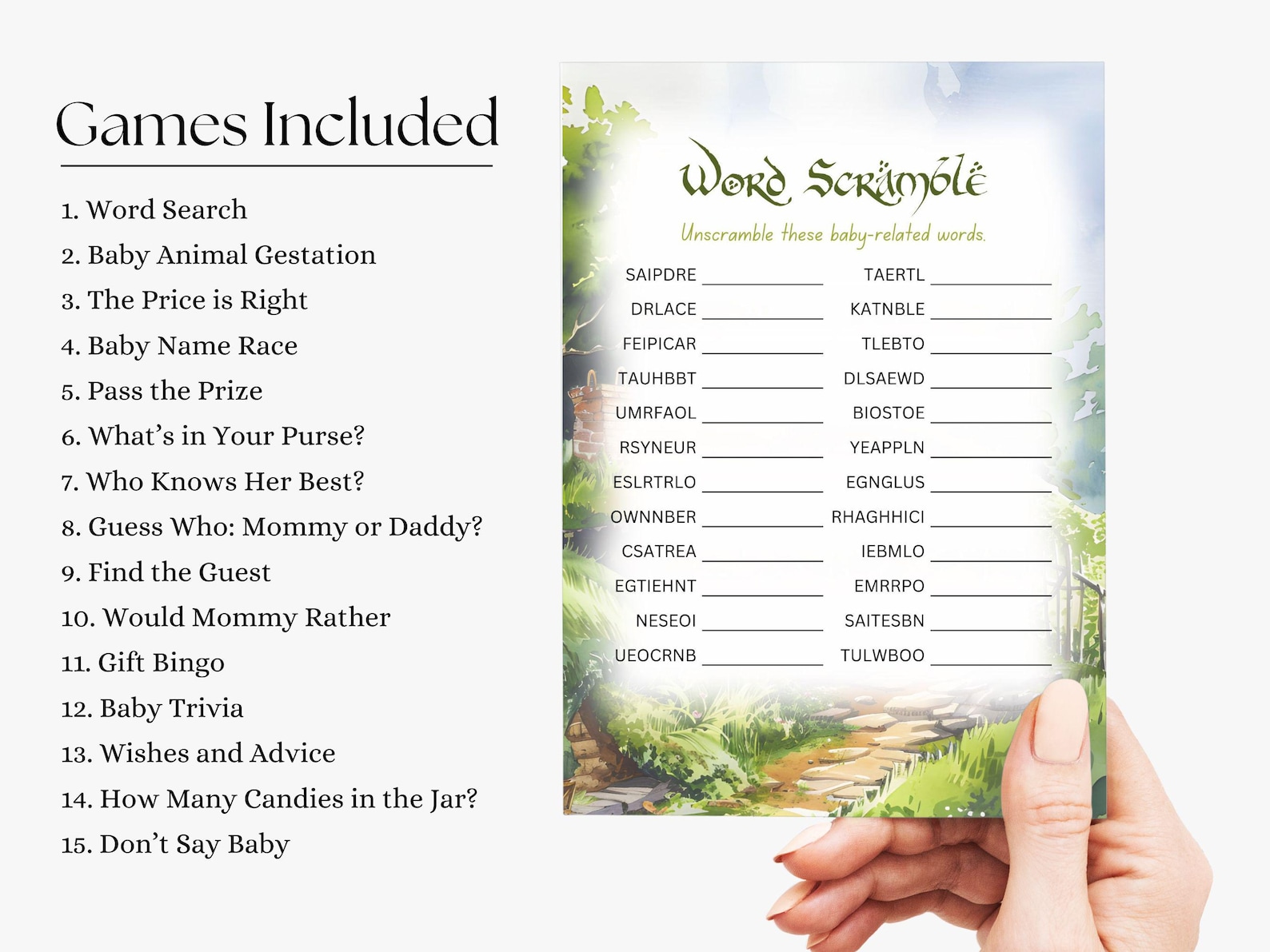 Printable Fantasy Shire Game Bundle, 15 Baby Shower Activities, Magic ...