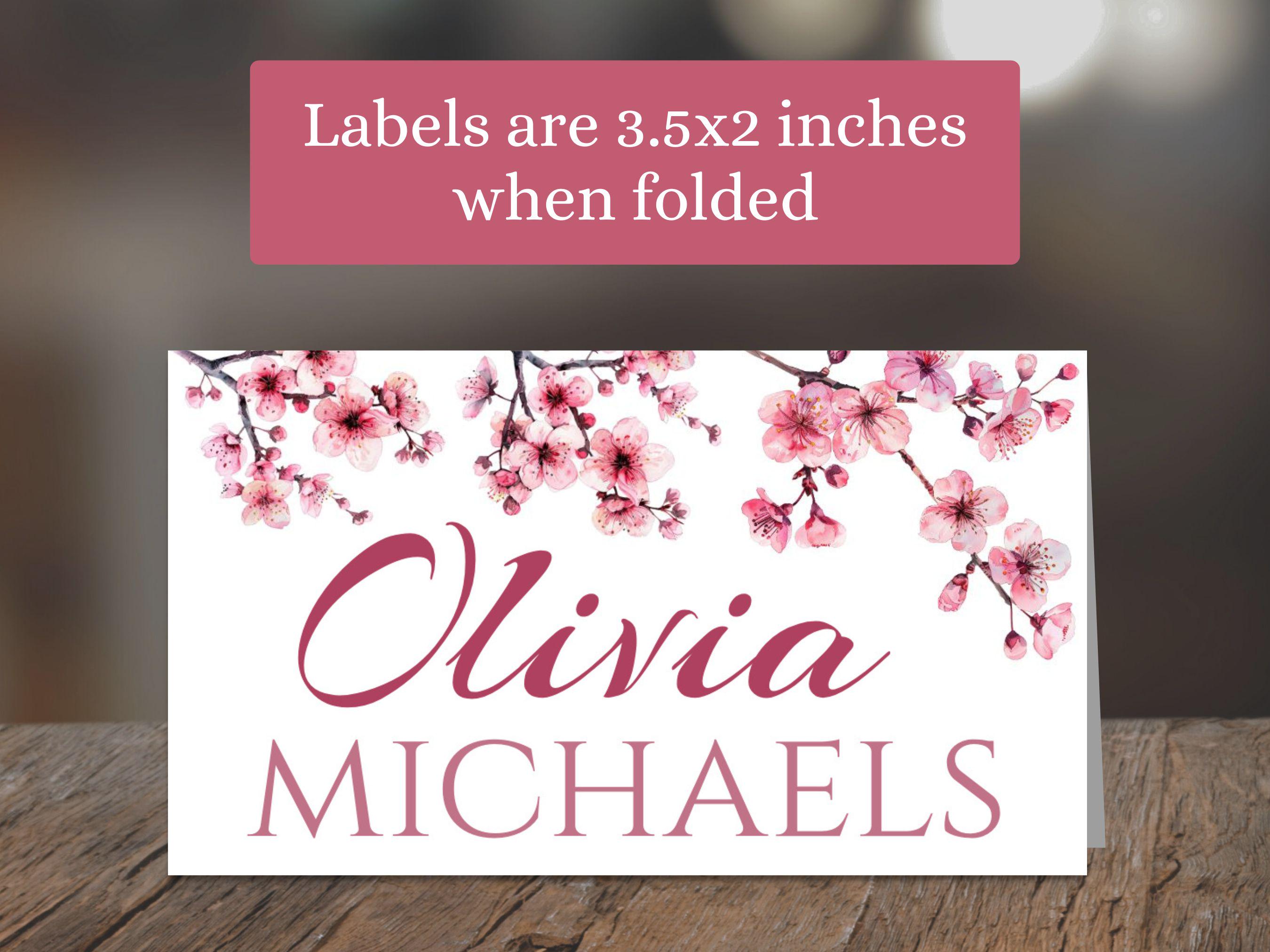 Editable Cherry Blossom Labels, Pink Flower Food Sign, Sakura Birthday ...