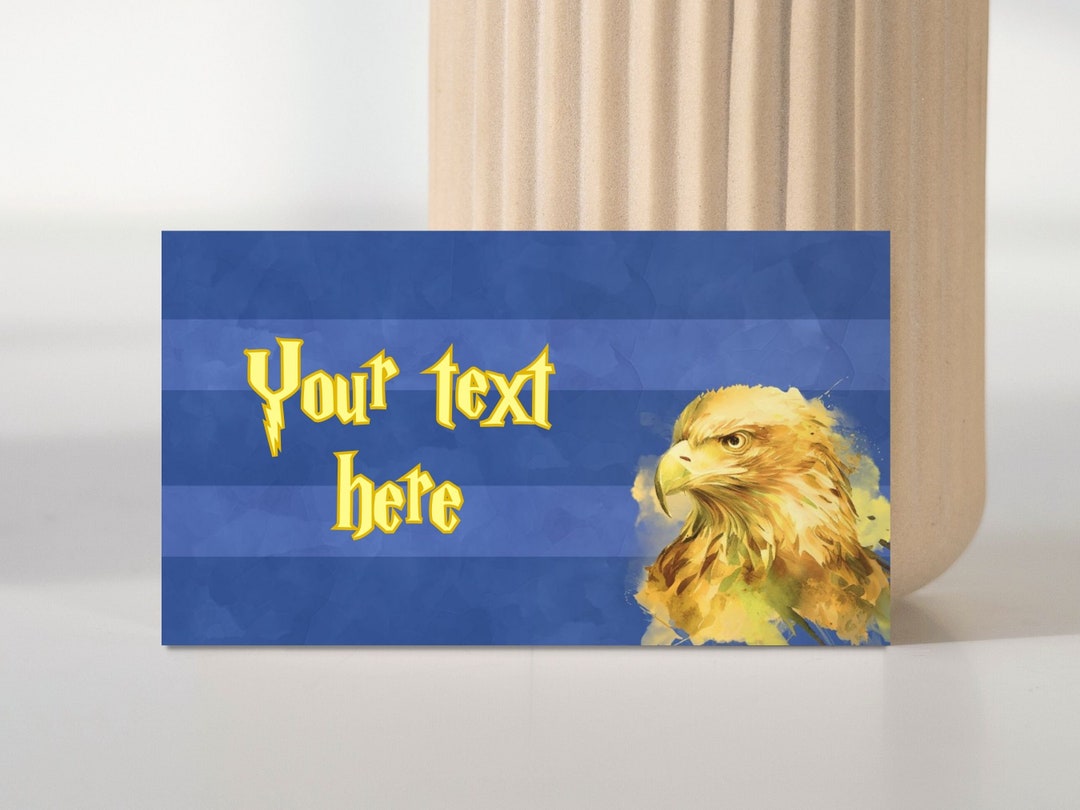 Editable Wizard School Blue Raven Labels, Magic Food Sign, Witch Custom ...