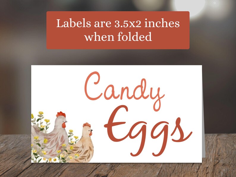Editable Chicken Labels, Cute Farm Animal Food Signs, Rooster Birthday ...