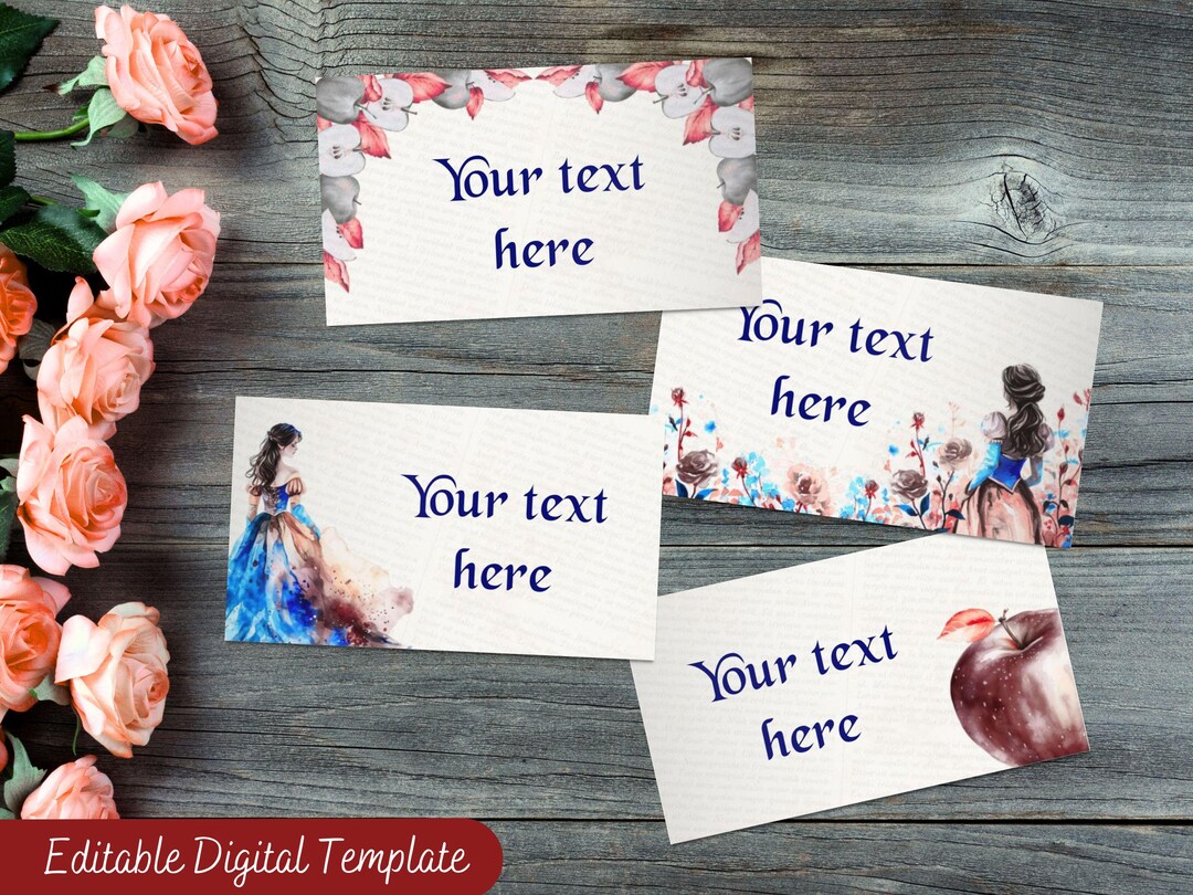 Editable Snow White Labels, Princess Food Signs, Fairytale Custom Place ...