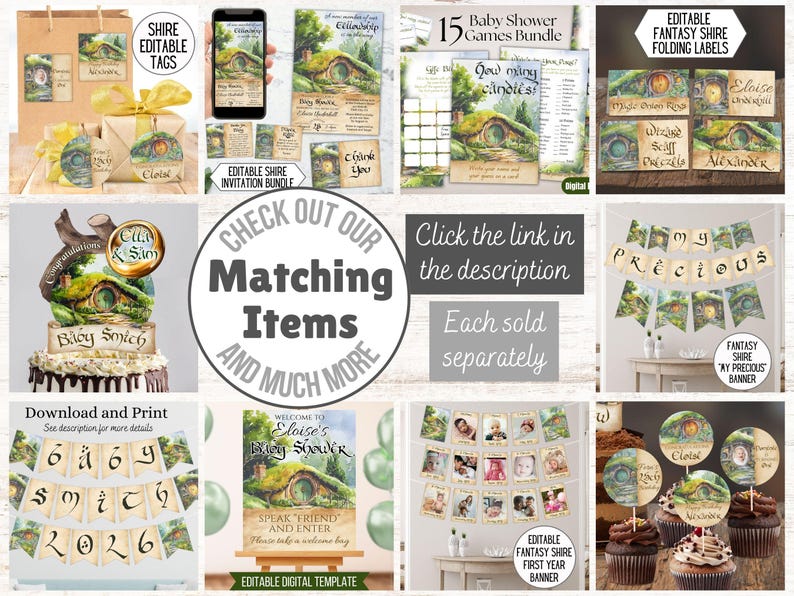 Printable Fantasy Shire Game Bundle, 15 Baby Shower Activities, Magic ...
