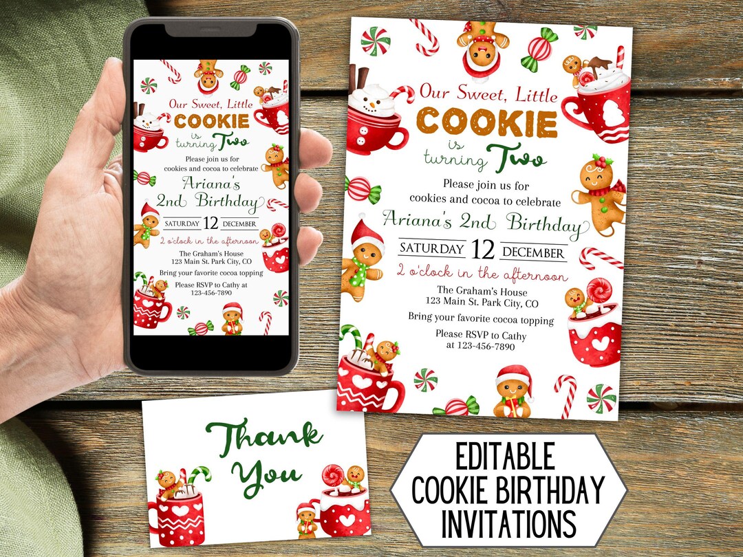 Editable Christmas Cookie Invitation, Gingerbread Decorating Party ...