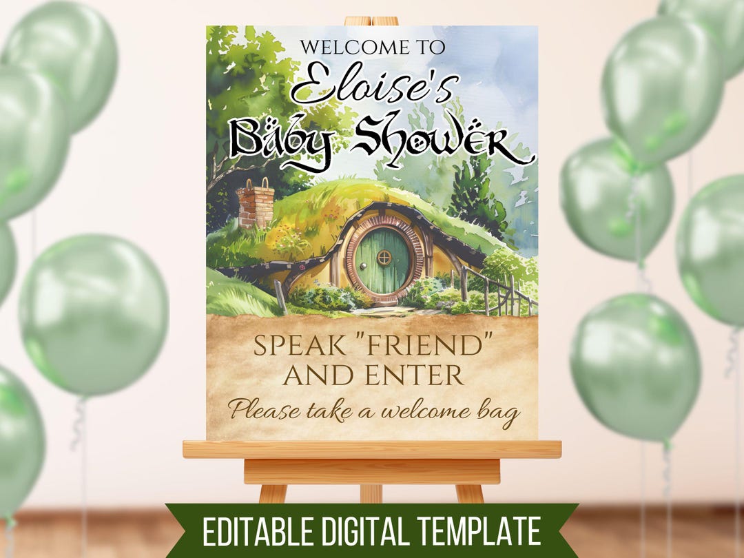 Editable Fantasy Shire Custom Sign, Magic Ring Birthday Party, One to ...