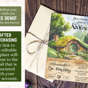 Editable Fantasy Shire Birthday Invitation, One Party to Rule Them All ...
