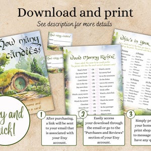 Printable Fantasy Shire Game Bundle, 15 Baby Shower Activities, Magic ...