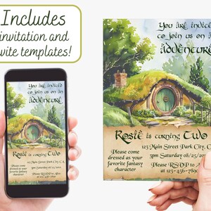 Editable Fantasy Shire Birthday Invitation, Magic Ring Party Printable ...