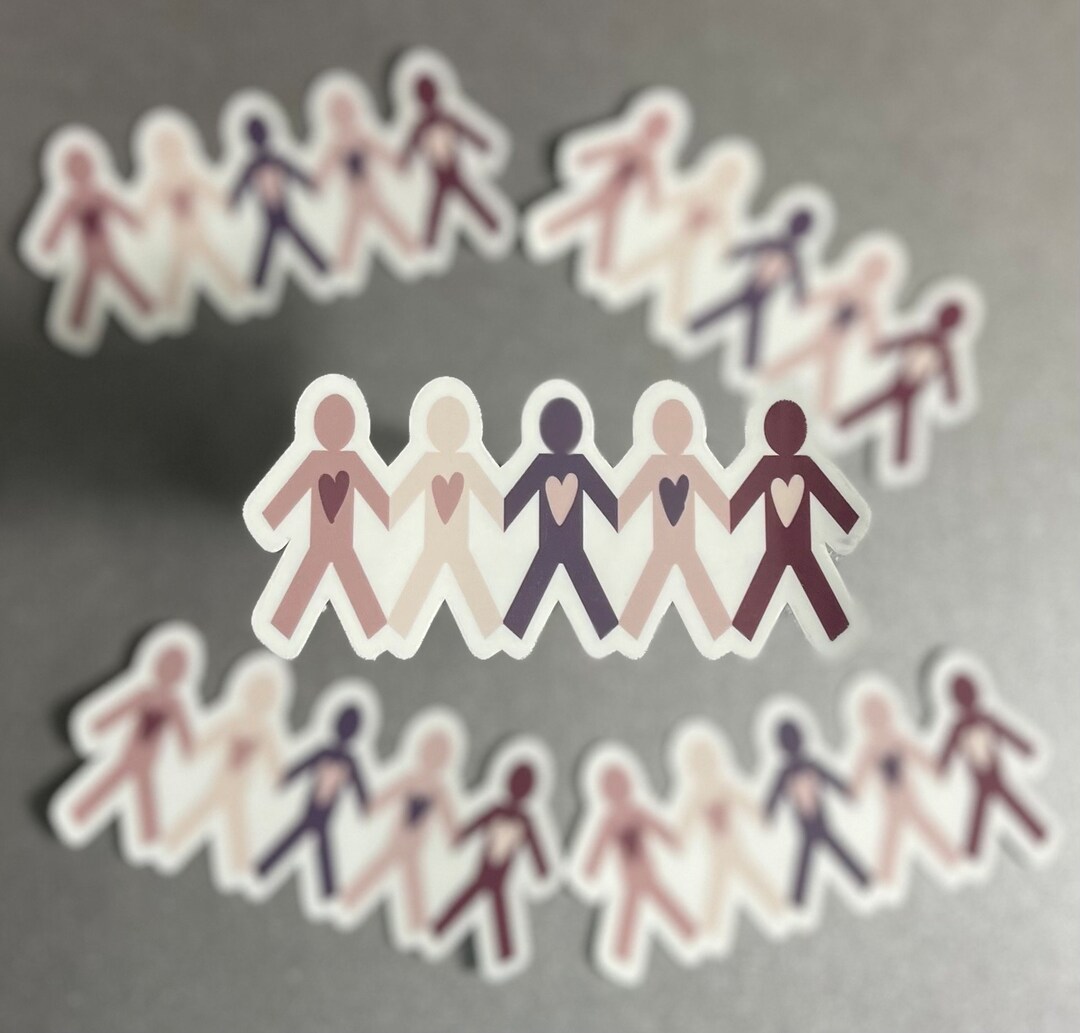 Shades of Skin People Sticker, Vinyl Sticker, Waterproof, Water Bottle ...