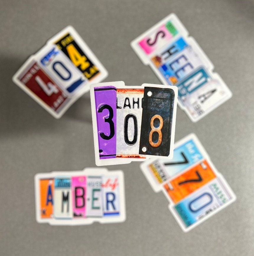 License Plate Custom Area Code Sticker - Etsy