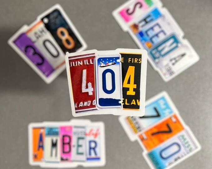 License Plate Custom Area Code Sticker - Etsy