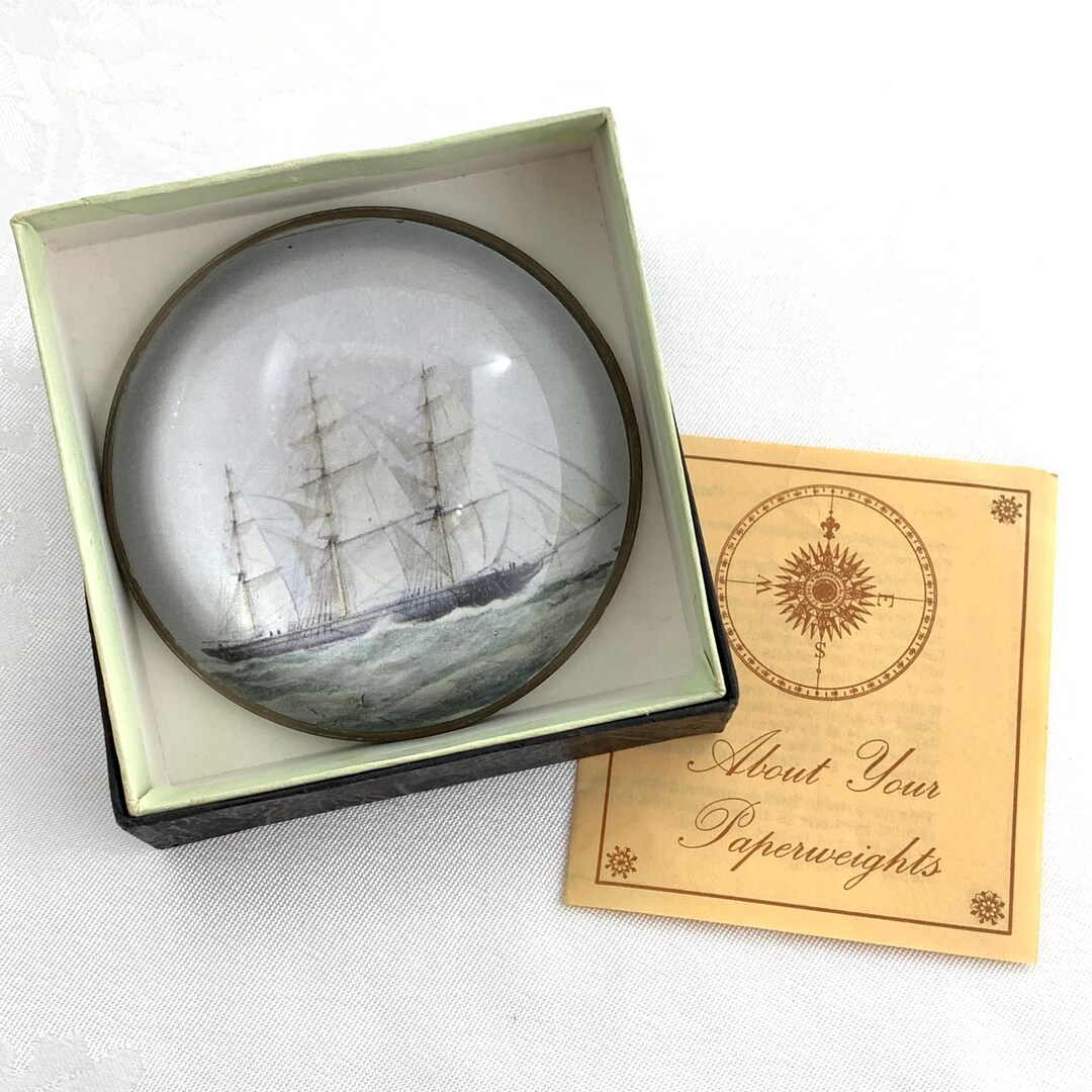 Vintage Glass Paperweight Nigel Pain Product the Clipper Taeping ...