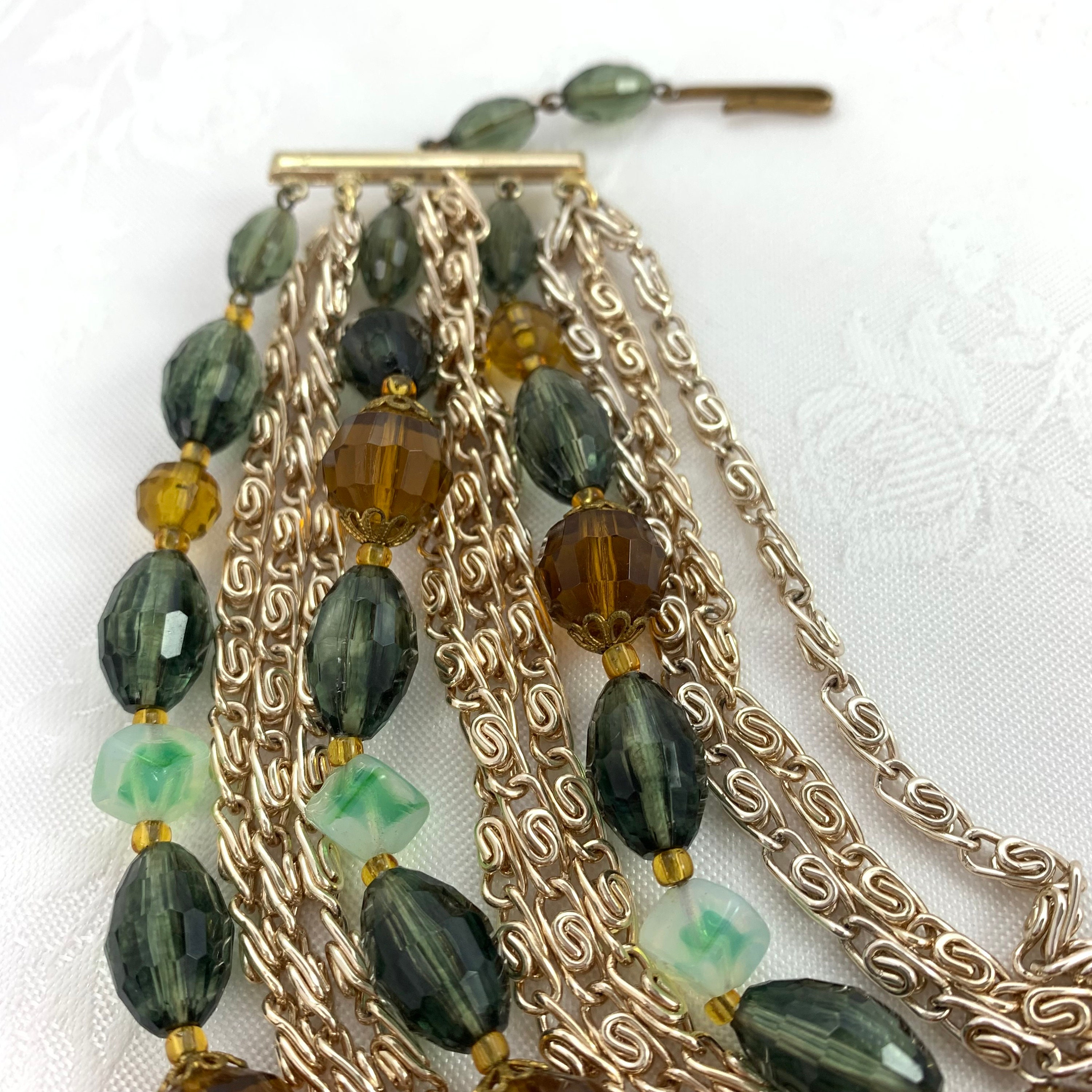 Vintage Necklace West Germany Nine Strands Paperclip Chain - Etsy