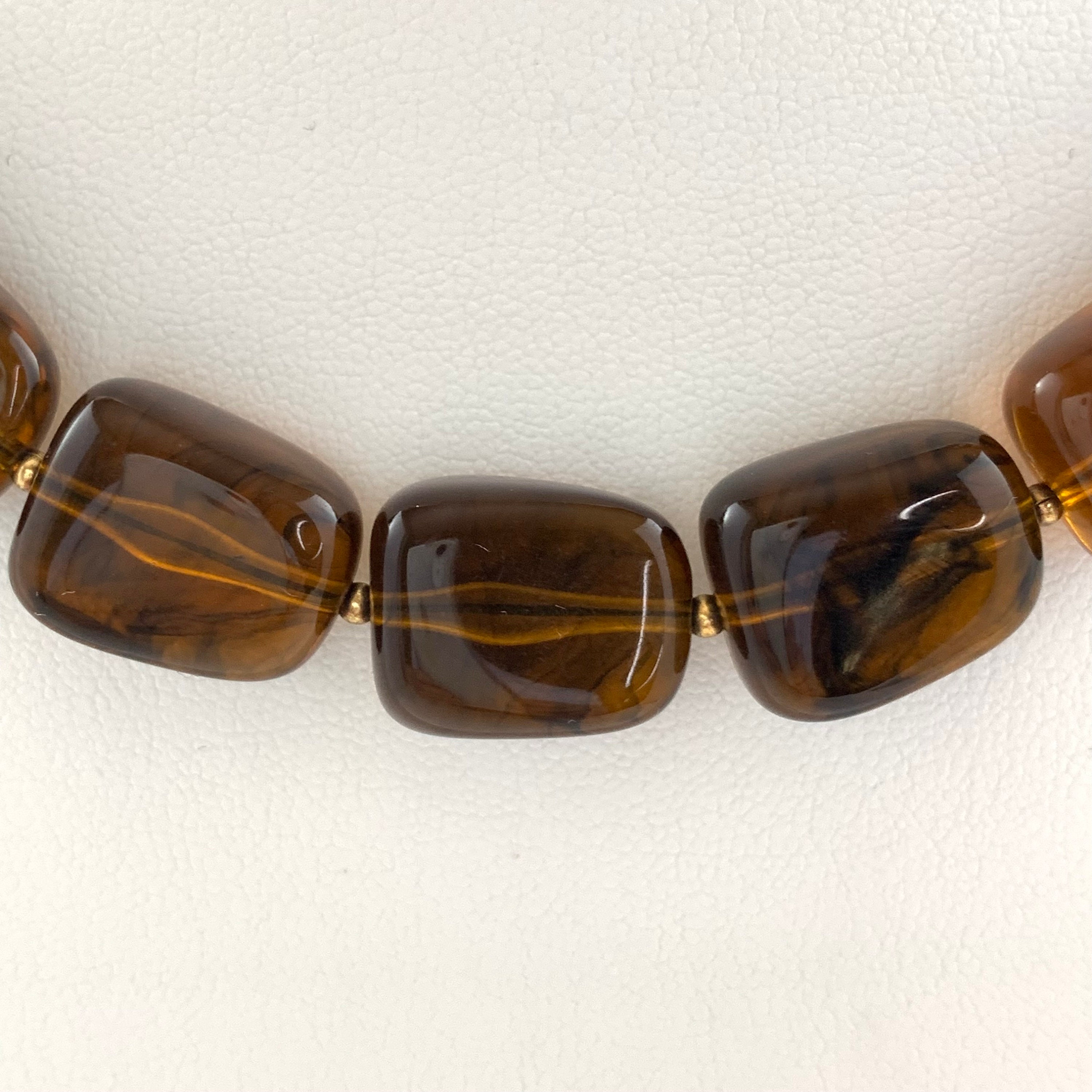 Vintage Trifari Necklace Root Beer Color Lucite Acrylic Beads Small ...