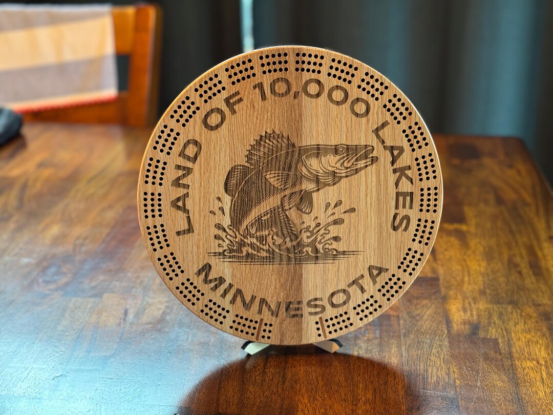 Minnesota Walleye Cribbage Board - Etsy