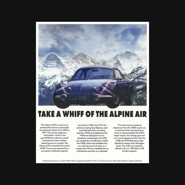 Alpine A110 Poster - Etsy