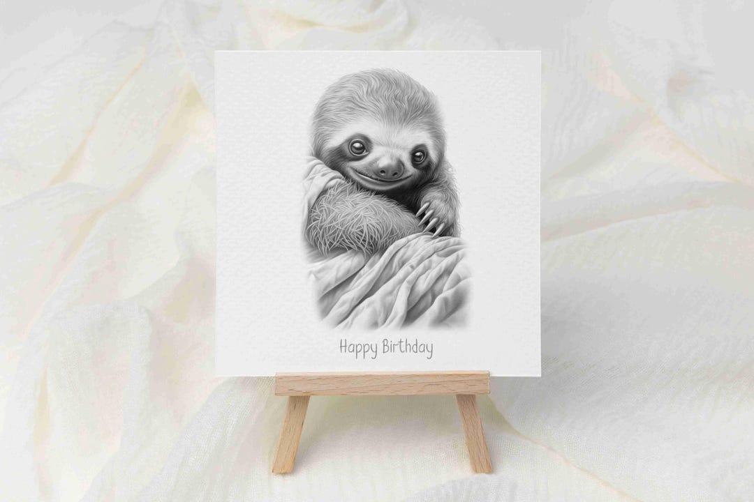 Sloth Birthday Card - Personalised Sloth Card - Etsy