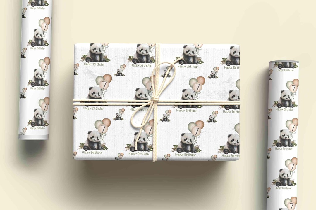 Panda Wrapping Paper - Personalised Panda Gift Wrap - Any Age, Birthday ...