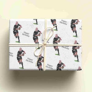 Rugby Themed Wrapping Paper, Personalised Gift Wrap, - Etsy