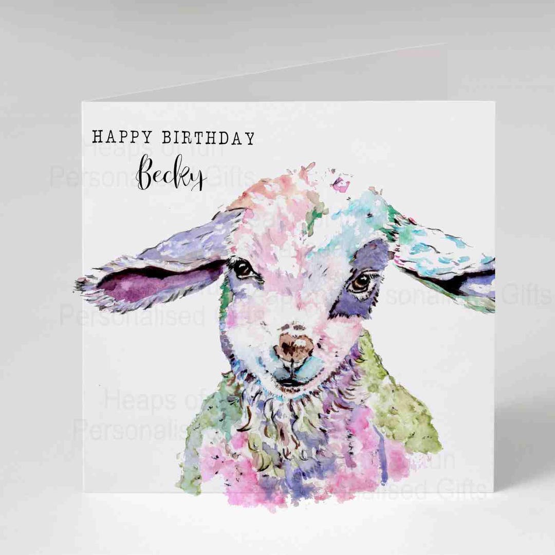 Lamb Birthday Card - Personalised Farming Theme Card - Customised ...