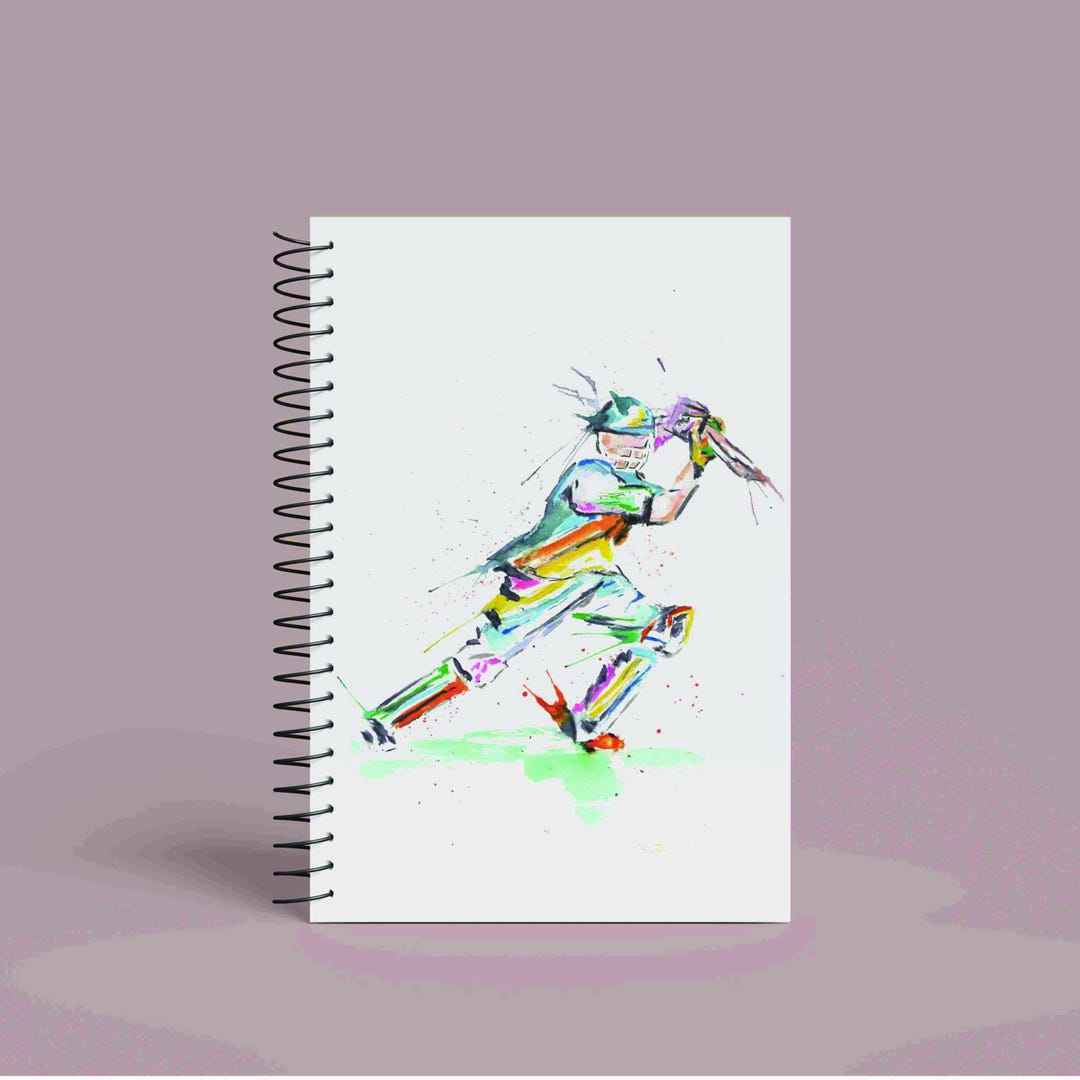 Personalised Custom A5 Cricket Themed Notebook Lined or Plain Matching ...