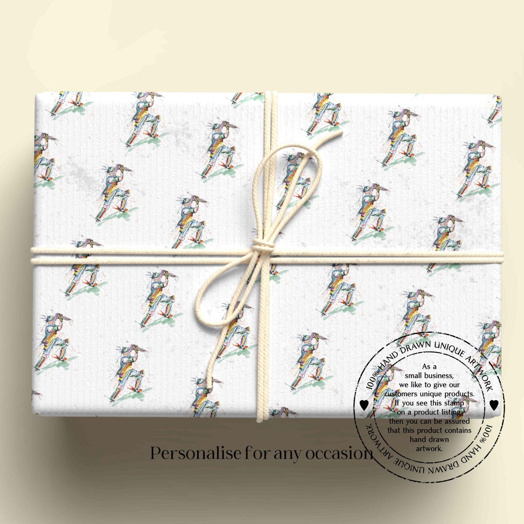 Cricket Themed Wrapping Paper, Personalised Gift Wrap - for Any ...