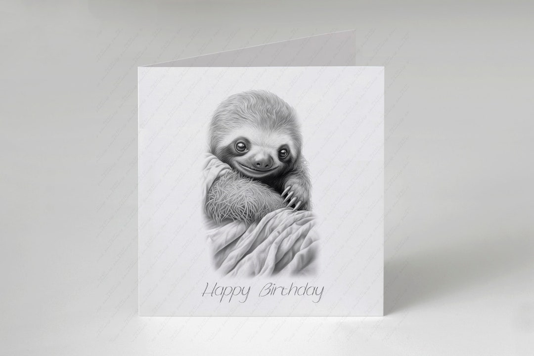 Sloth Birthday Card Personalised Sloth Card - Etsy