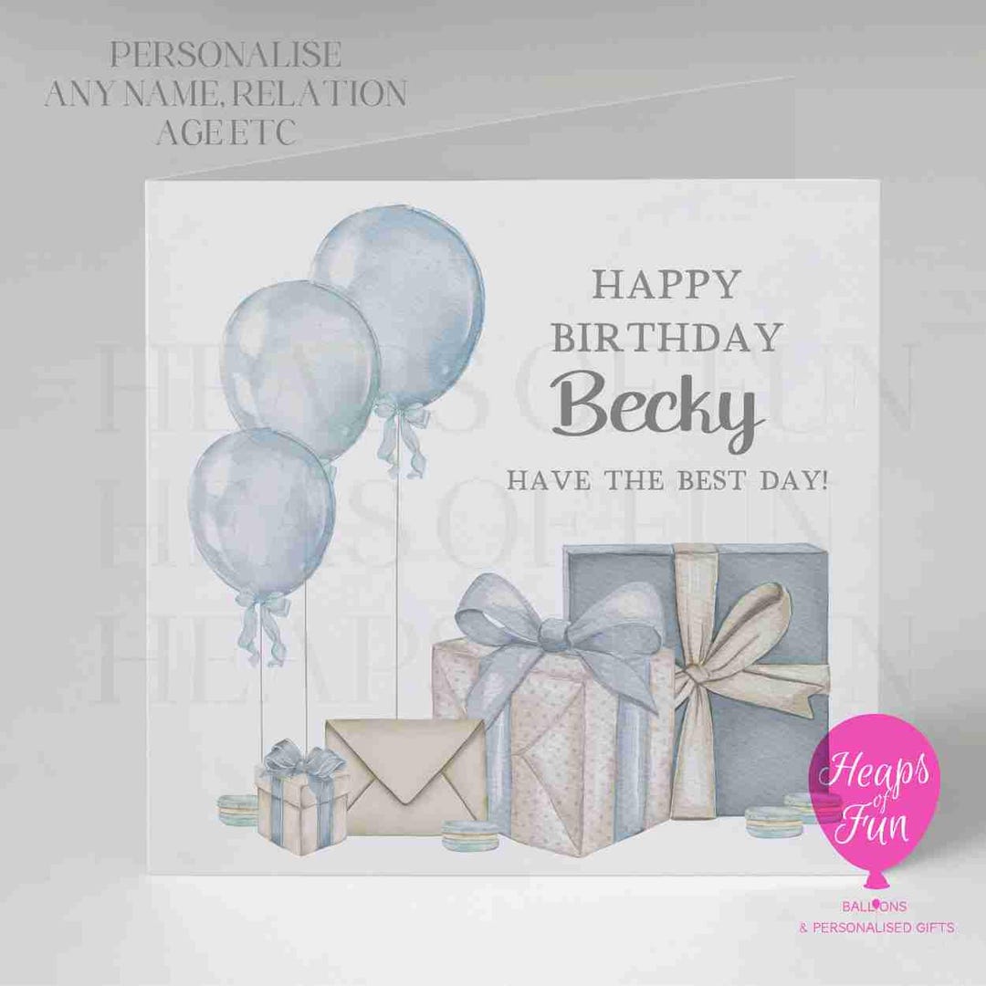Personalised Birthday Card With Name & Age | Custom Birthday Card ...