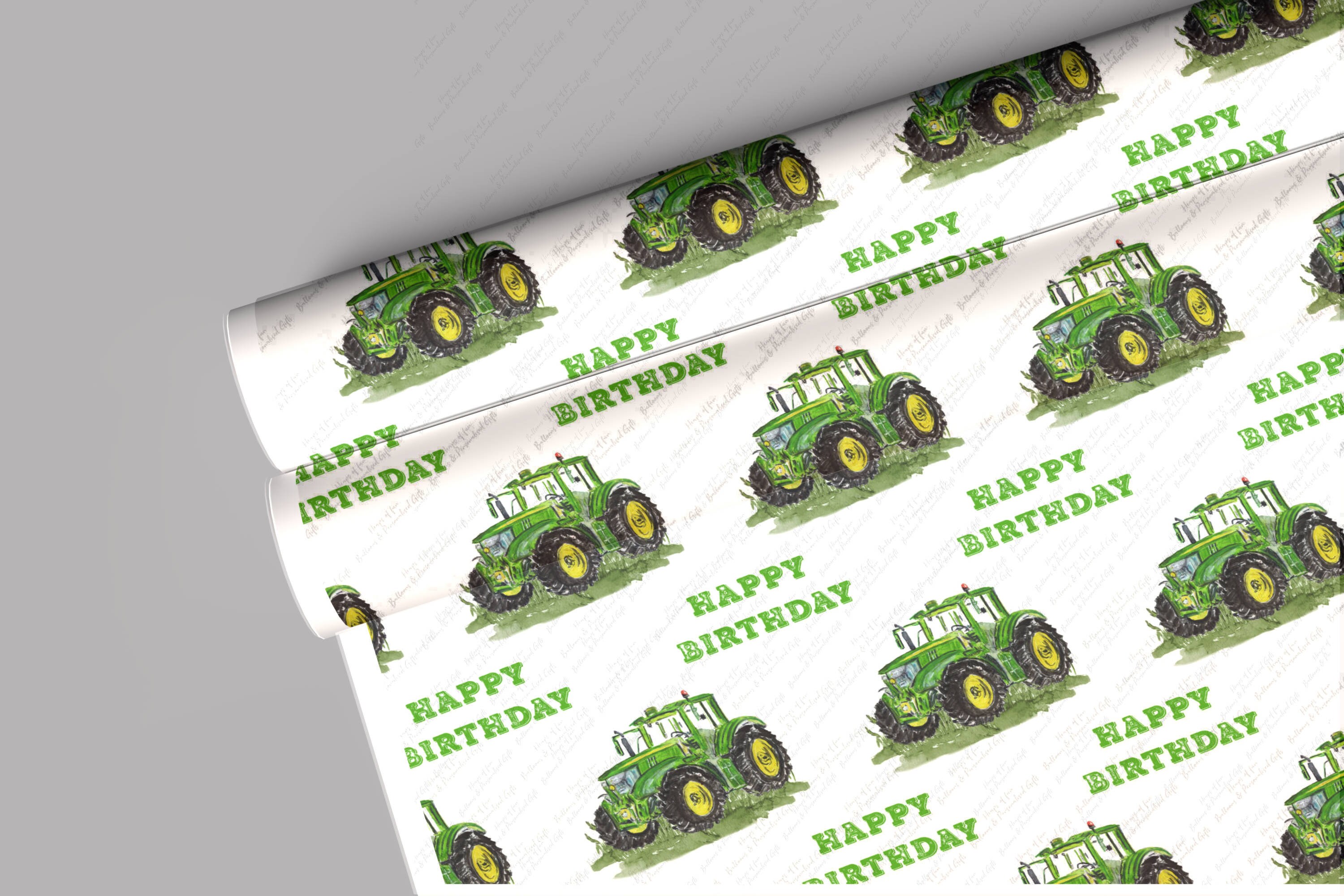 Green Tractor Wrapping Paper Personalised Gift Wrap - Etsy Canada