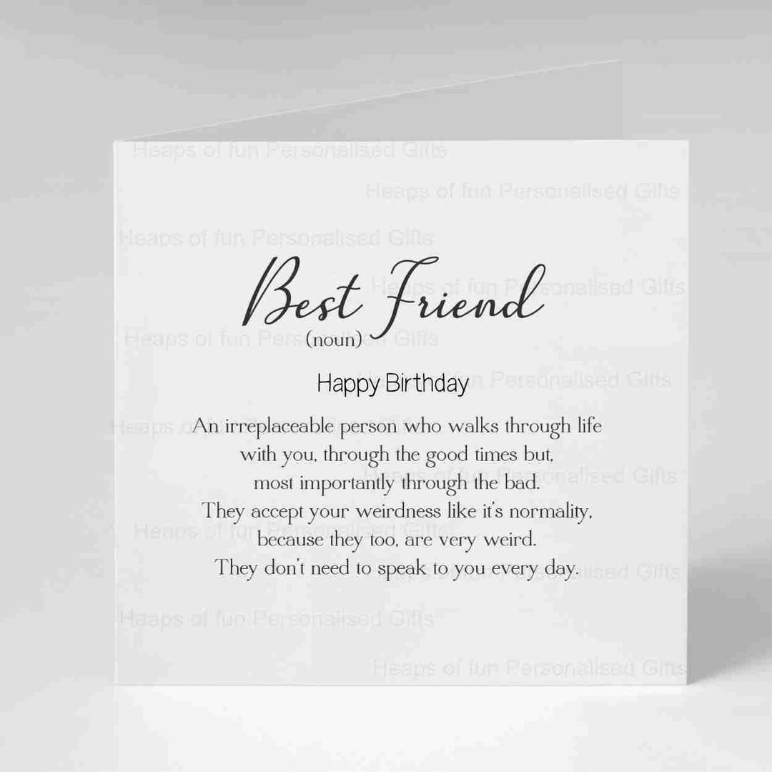 Best Friend Definition Birthday Card - Custom Friendship Birthday Card ...
