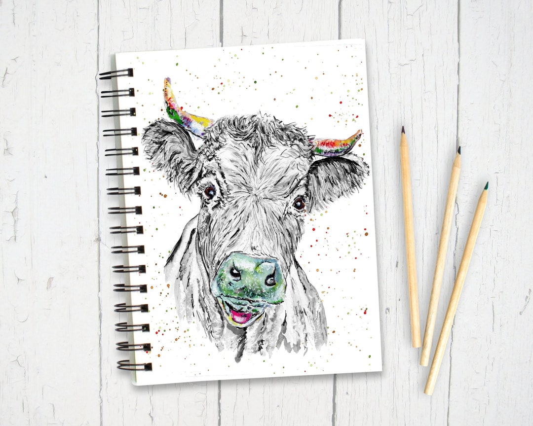 Hint of Colour Cow Notebook Cow Themed Gift - Etsy