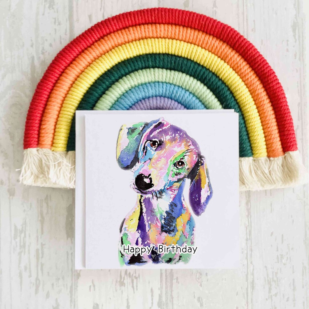 Dachshund Birthday Card, Personalised Dog Card, Dog Birthday Card - Etsy