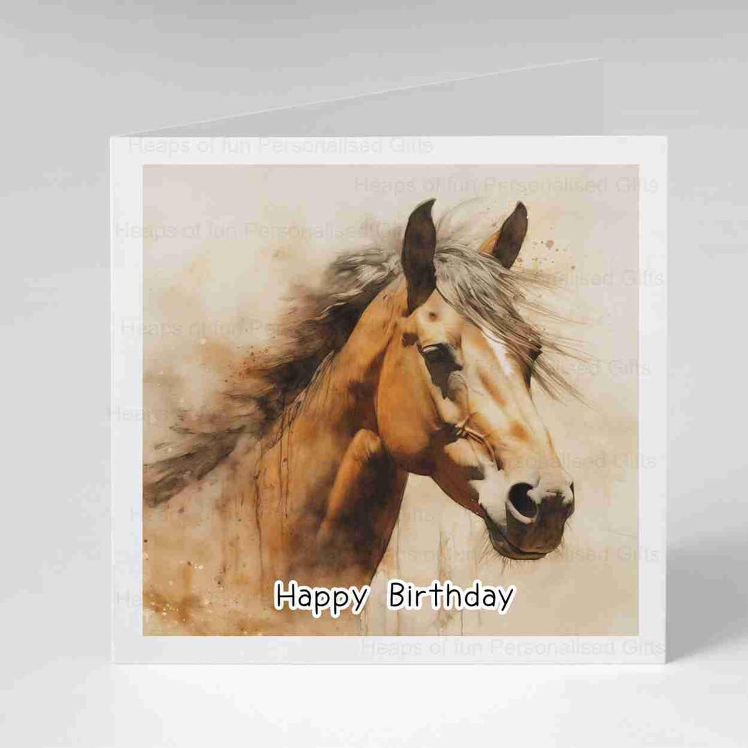 Horse Birthday Card | Horse Lover Birthday Card | Rustic Horse Birthday ...