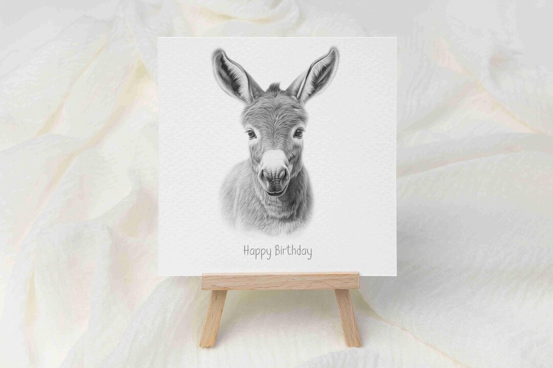 Donkey Birthday Card - Personalised Donkey Card - Etsy